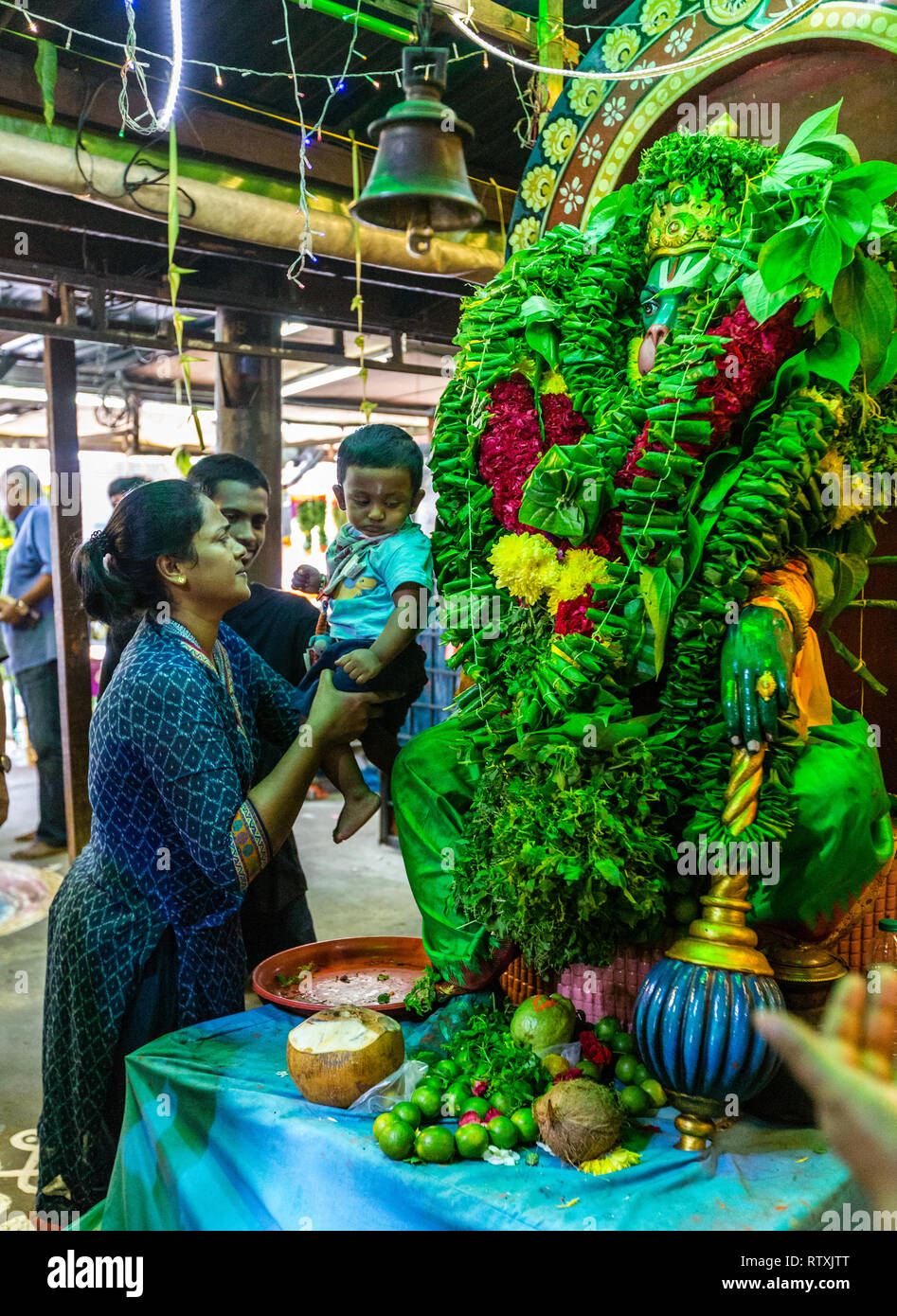 Parents Introducing Son to Hanuman Shrine, Sree Veera Hanuman Hindu ...