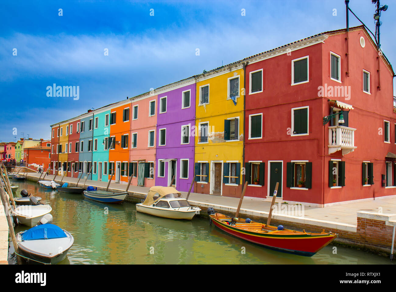 Colorful houses in Burano, an island in the Venetian Lagoon Stock Photo ...