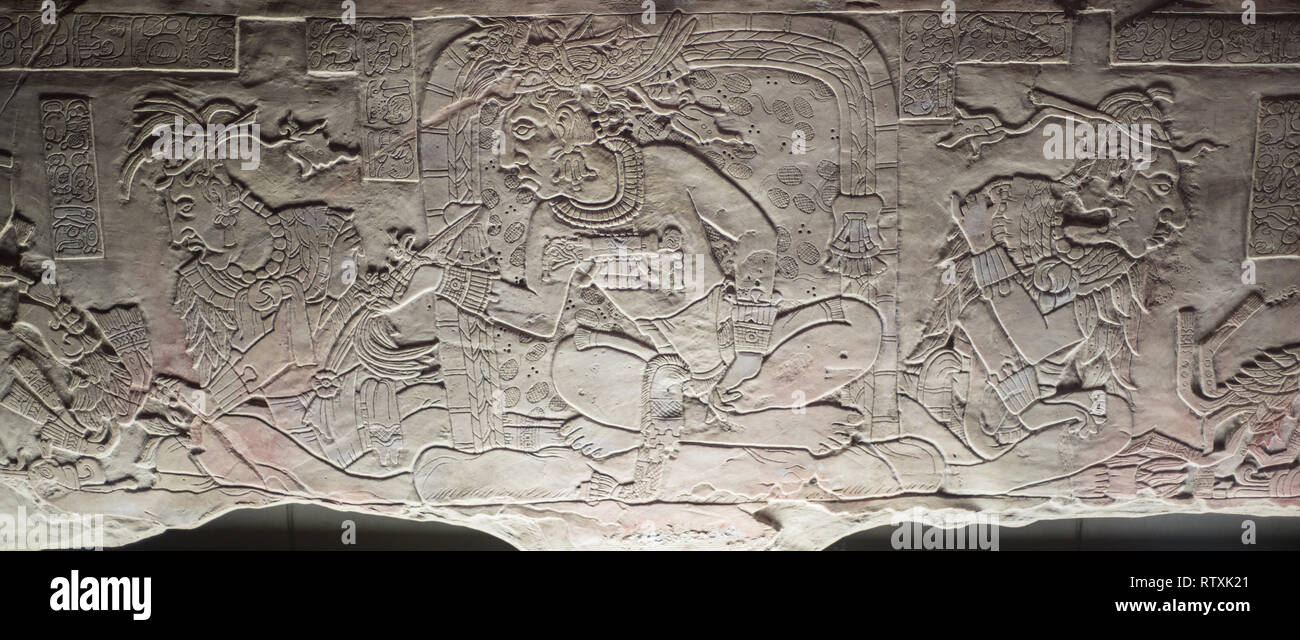 Stele in Palenque Site Museum "Alberto Ruz Lhuillier Stock Photo - Alamy