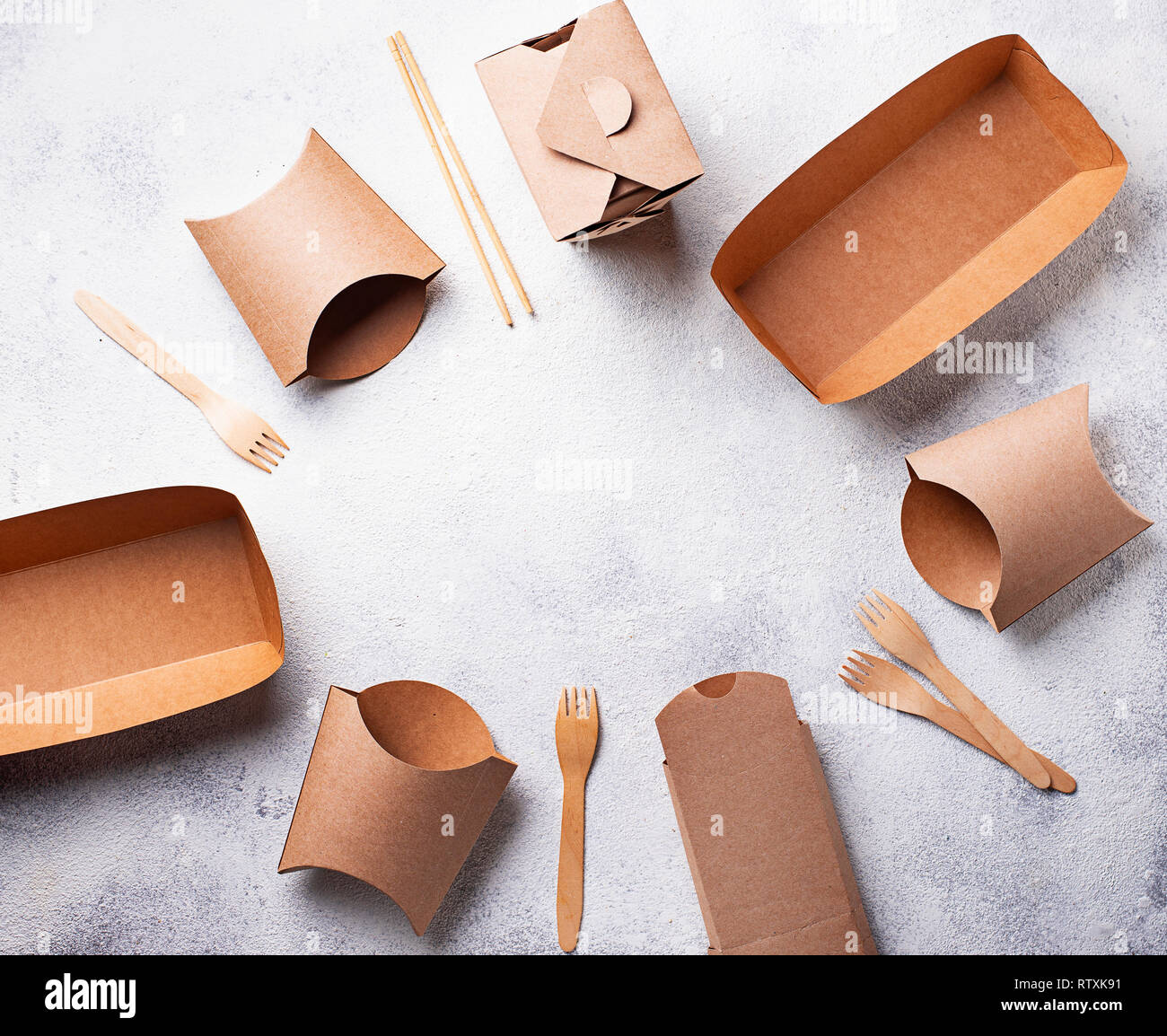 Eco friendly fast food containers Stock Photo - Alamy