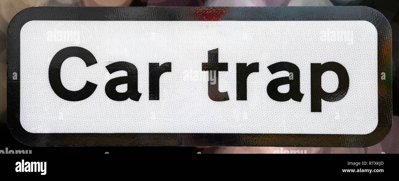 Car trap sign Stock Photo - Alamy