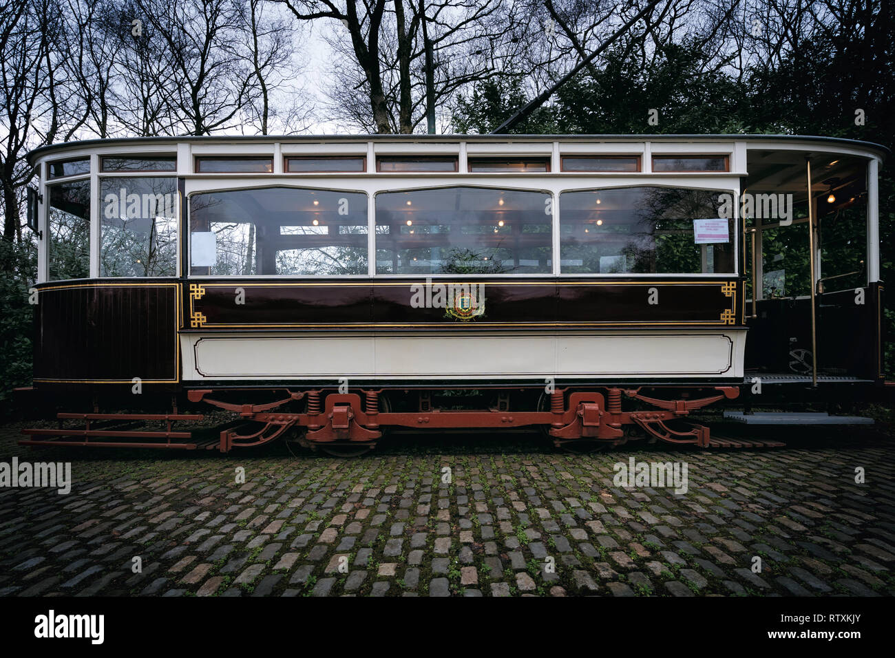 Historical Tram at Heaton Park Tramway Museum Stock Photo - Alamy