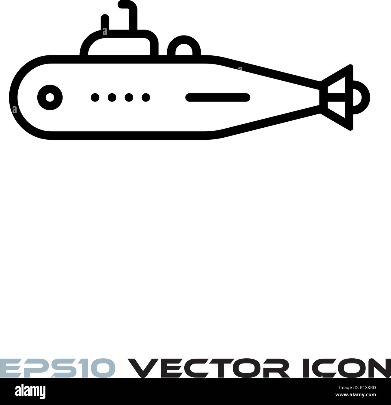 Submarine flat line icon vector illustration Stock Vector Image & Art ...