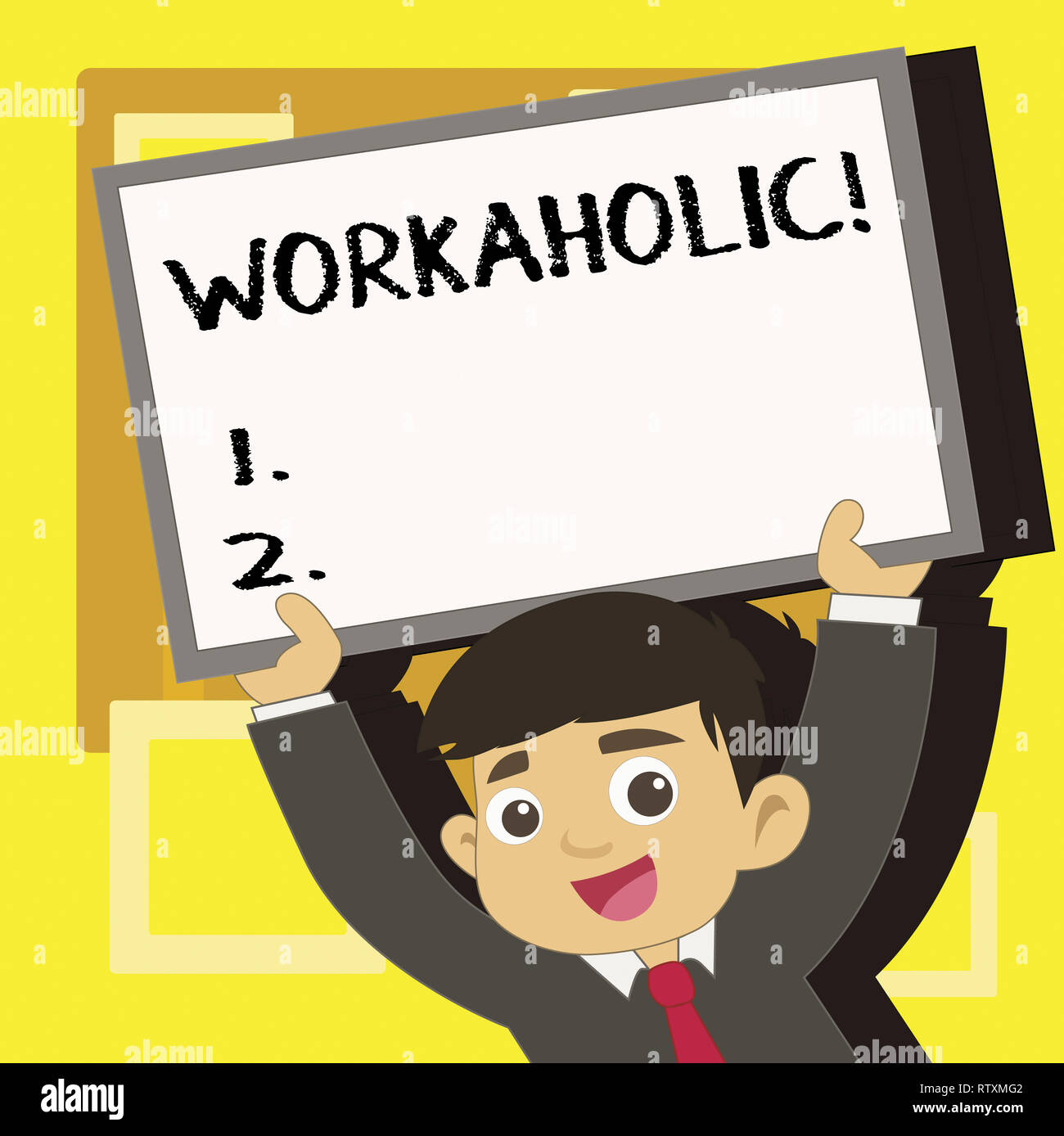Handwriting text writing Workaholic. Concept meaning Person who ...
