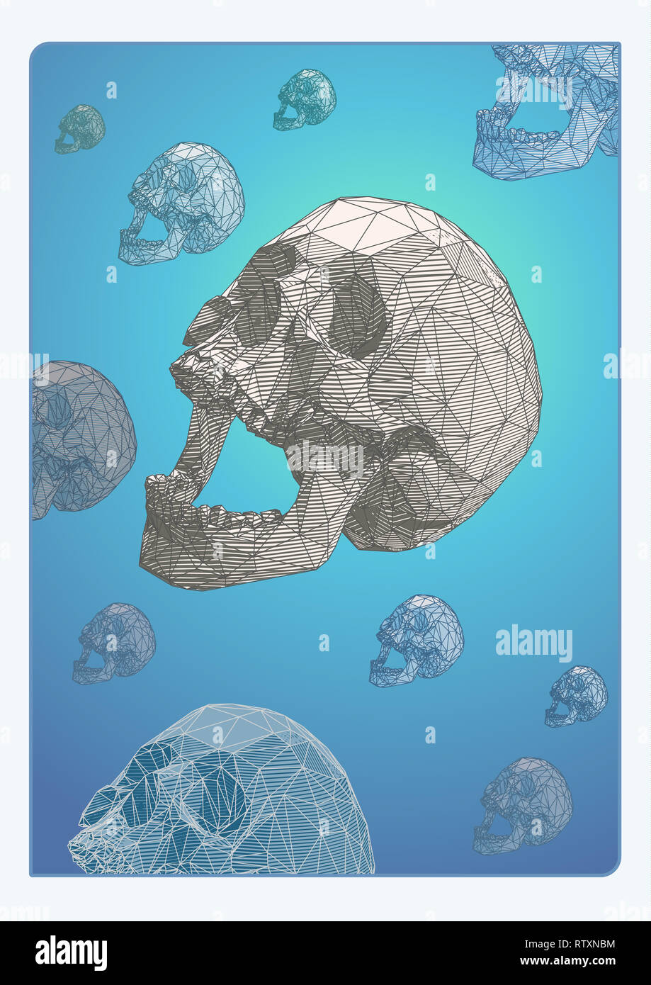 Abstract colorful polygonal stylized skull pattern background Stock ...