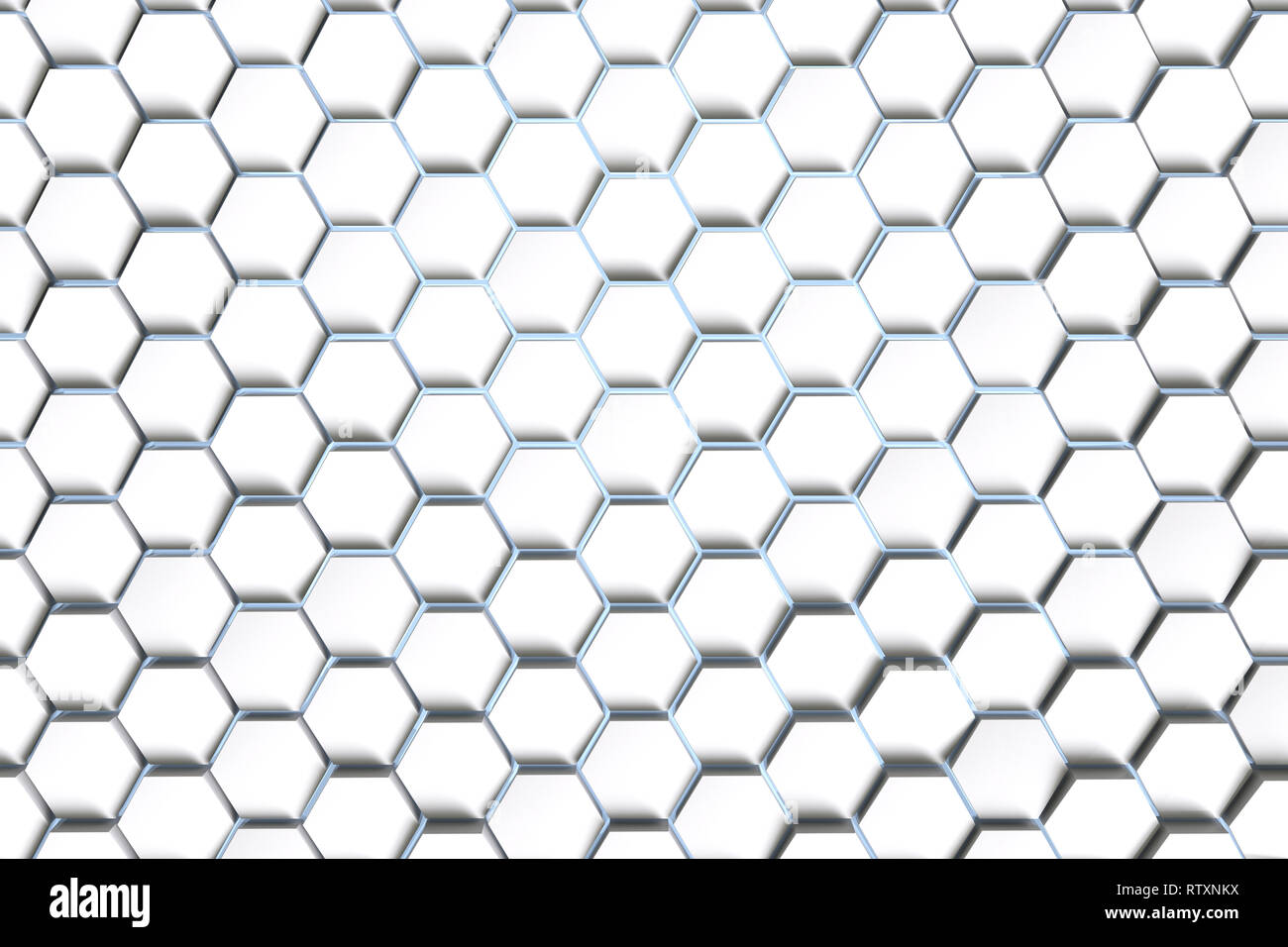 3d rendering, White hexagonal background Stock Photo - Alamy
