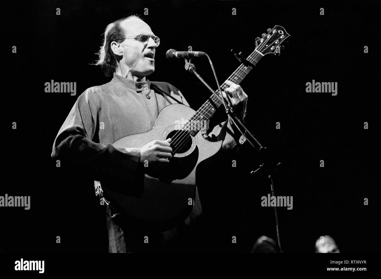 Singer, songwriter & guitarist James Taylor is shown performing on ...