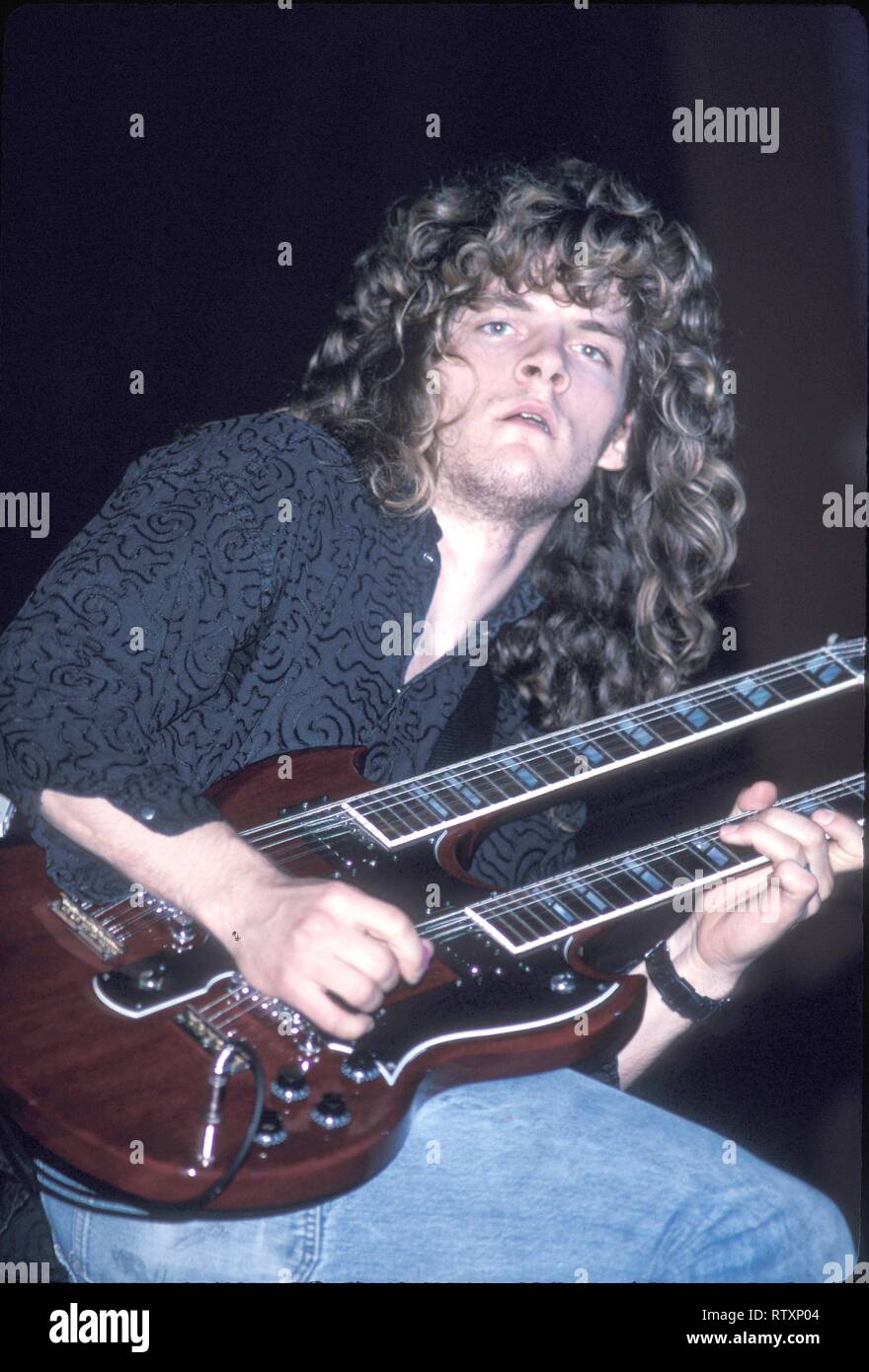 Guitarist Franklin Hannon of the hard rock band Tesla is shown ...