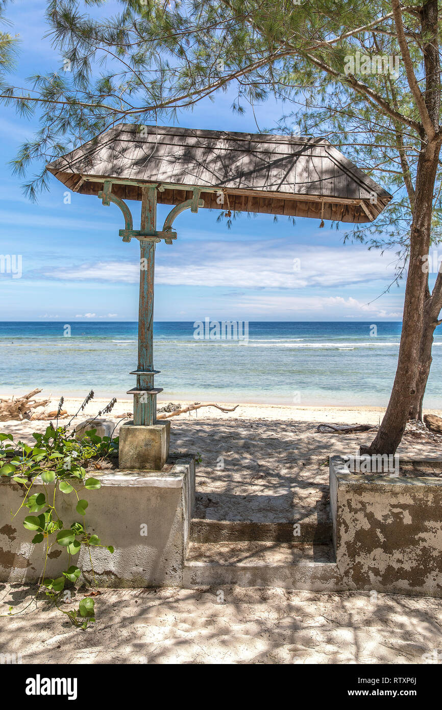 A beach image on the island of Gili Trawangan Located in Bali Indonesia ...