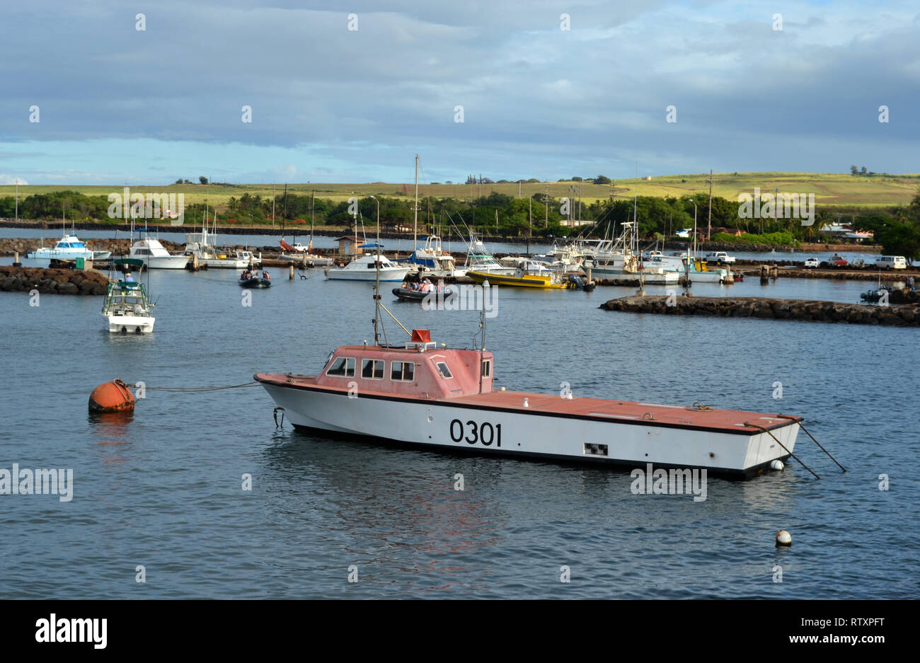 Boats docked at Port Allen, Kauai, Hawaii, USA Stock Photo - Alamy
