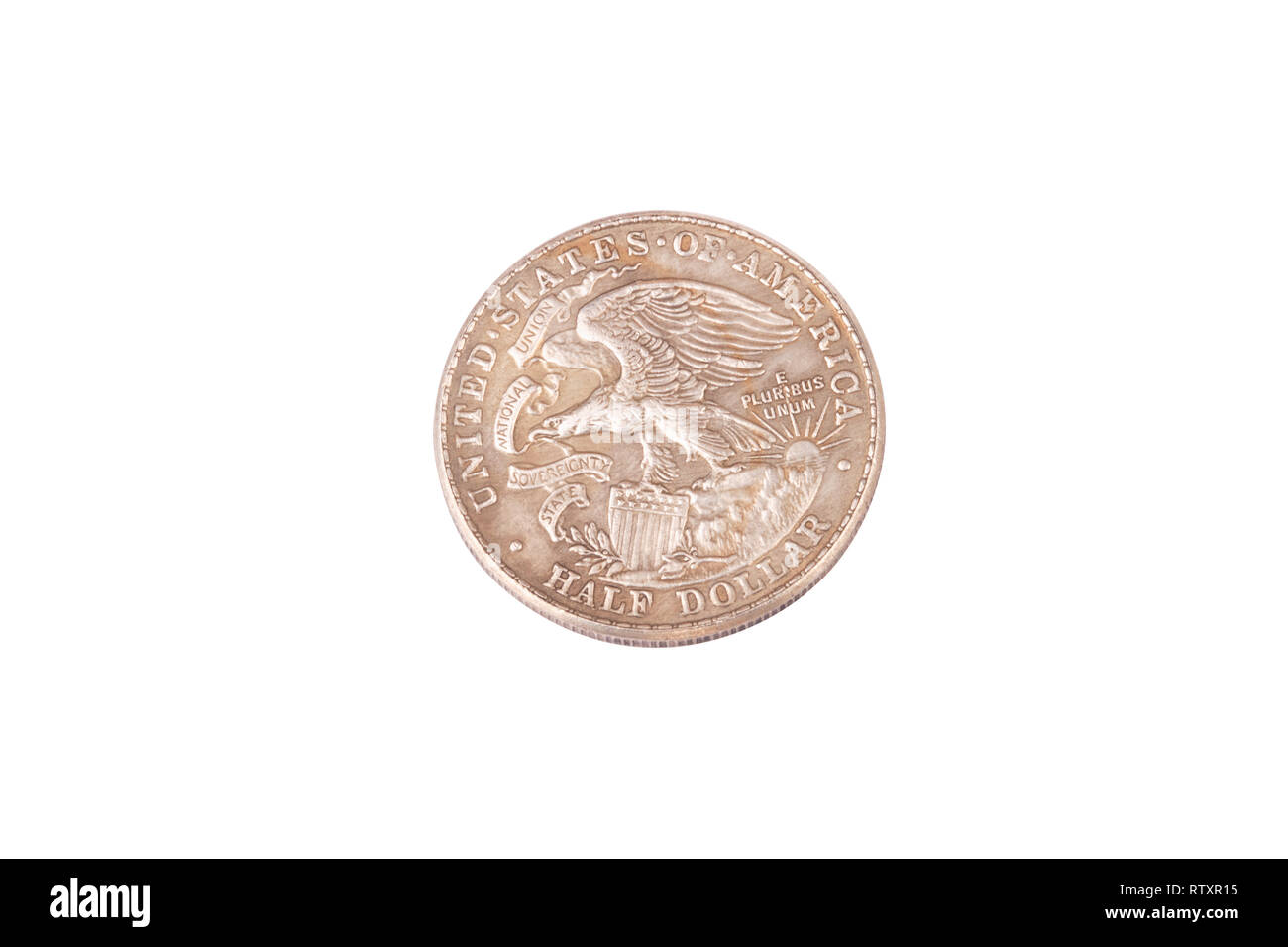 half dollar coin isolated on white background Stock Photo - Alamy