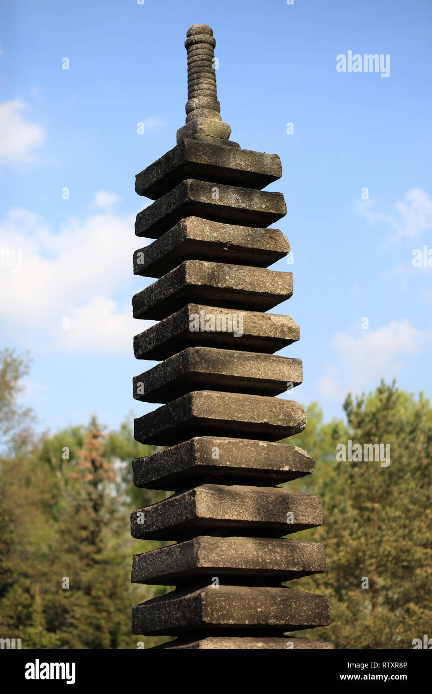 stone column in japan garden Stock Photo - Alamy
