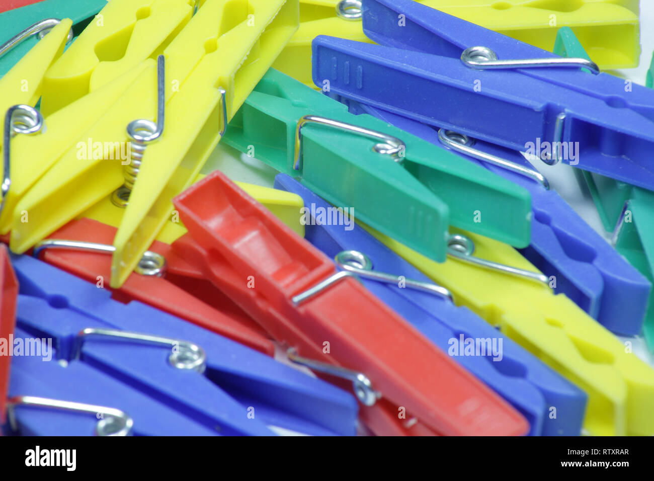set of plastic clothespin Stock Photo - Alamy