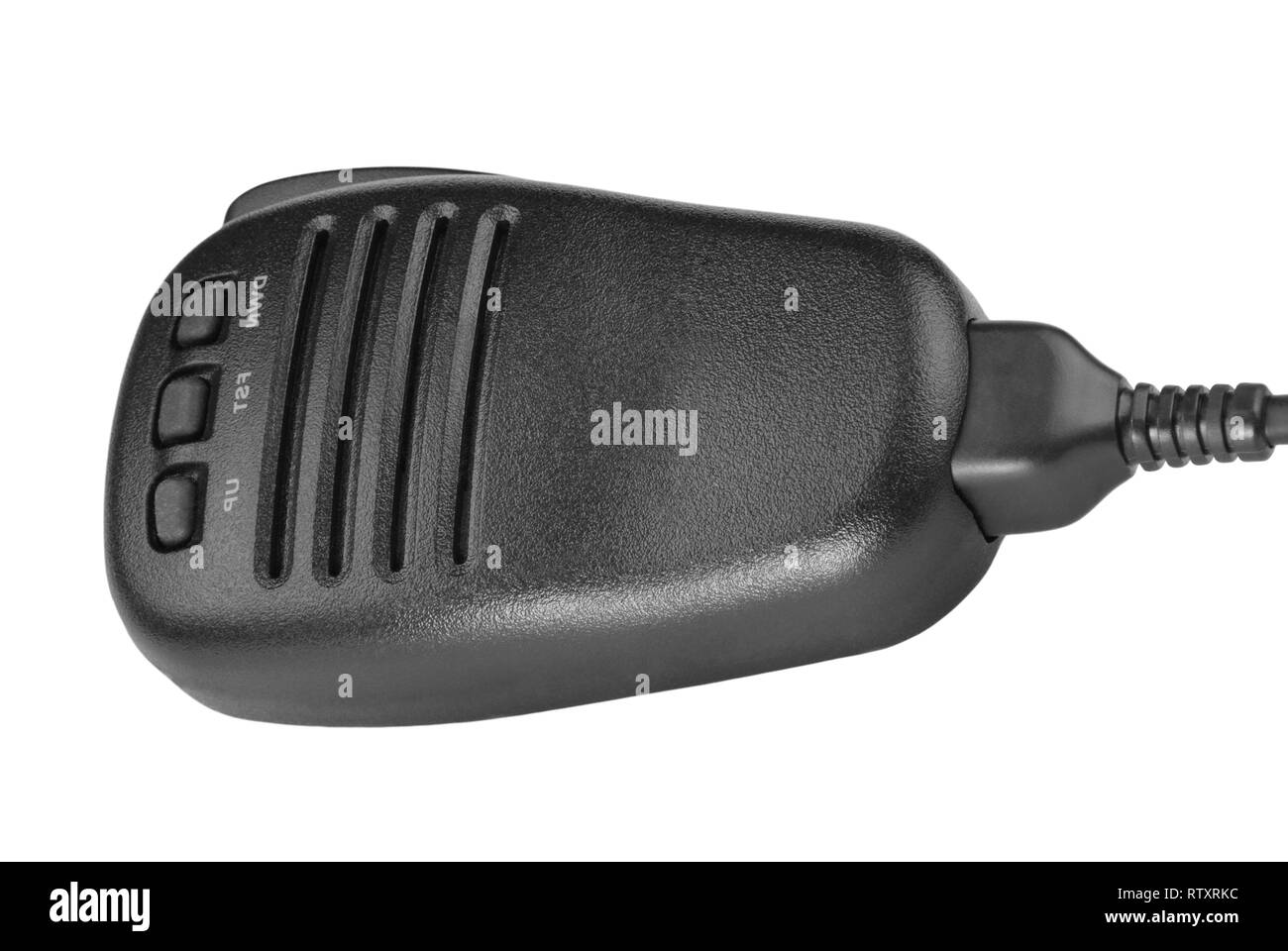 black handheld dynamic microphone for radiocommunication Stock Photo ...