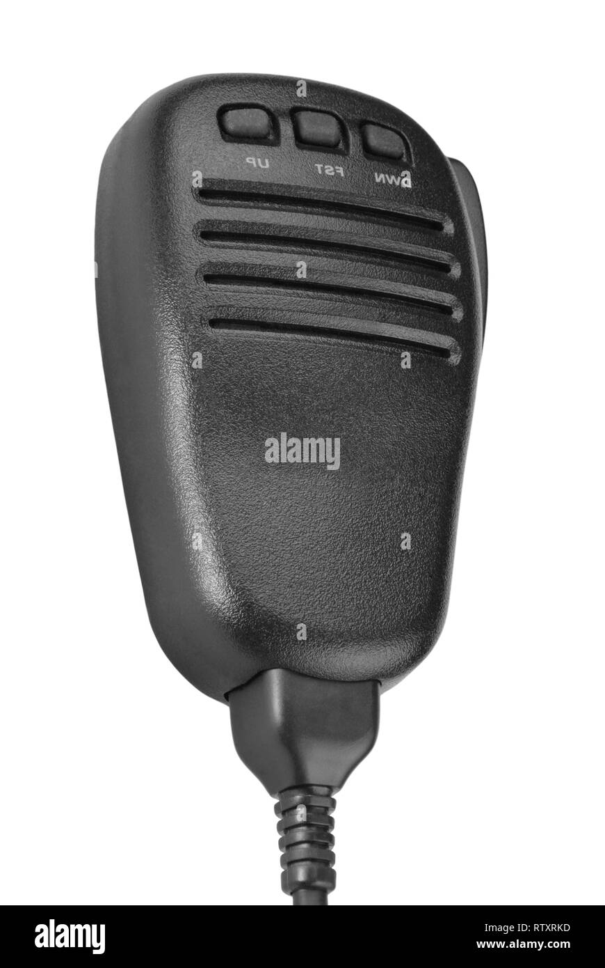 black handheld dynamic microphone for radiocommunication Stock Photo ...