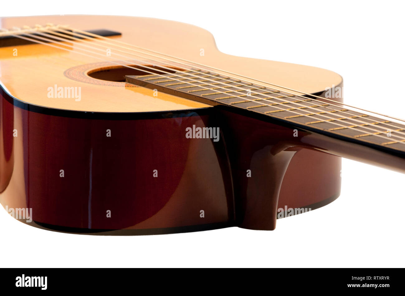 High resolution image. Classical acoustic guitar, isolated on white ...