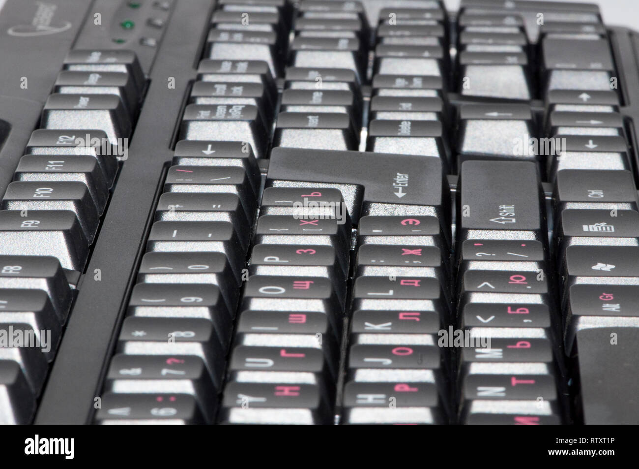High resolution image. The black computer keyboard. Modern device Stock ...
