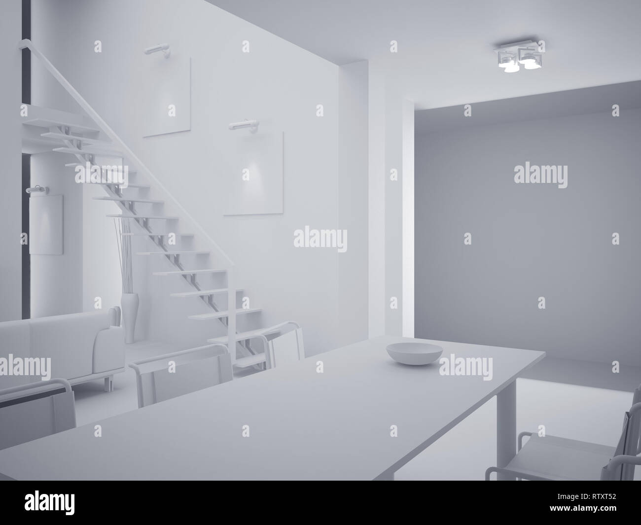High resolution image interior. 3d illustration modern interior. Living ...