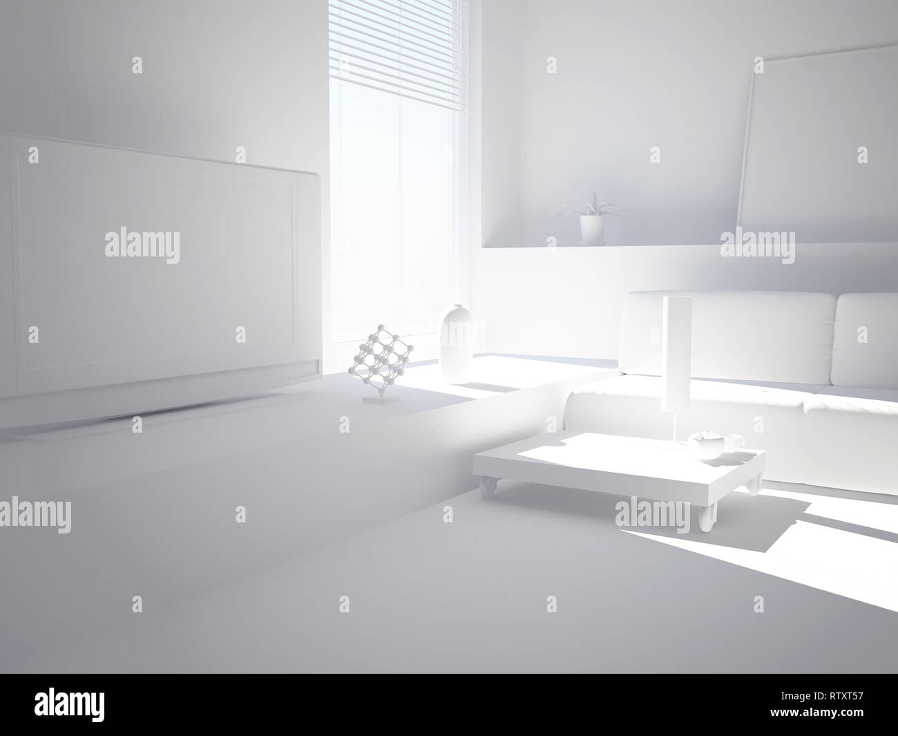 High resolution image interior. 3d illustration modern interior. Living ...
