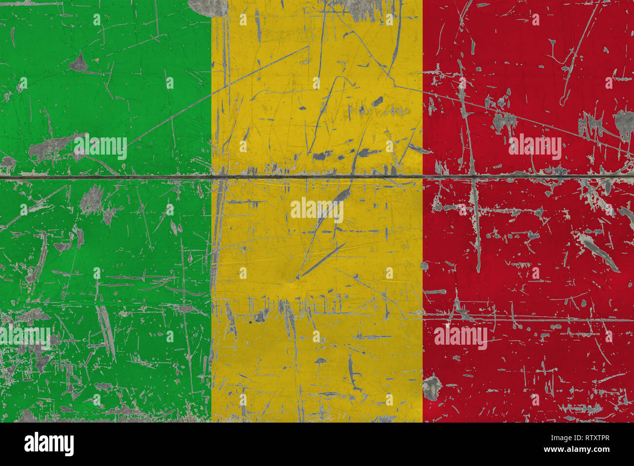 Grunge Mali flag on old scratched wooden surface. National vintage ...