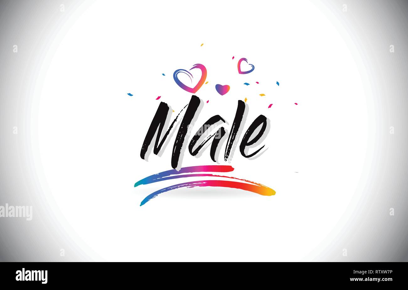Male Welcome To Word Text with Love Hearts and Creative Handwritten ...