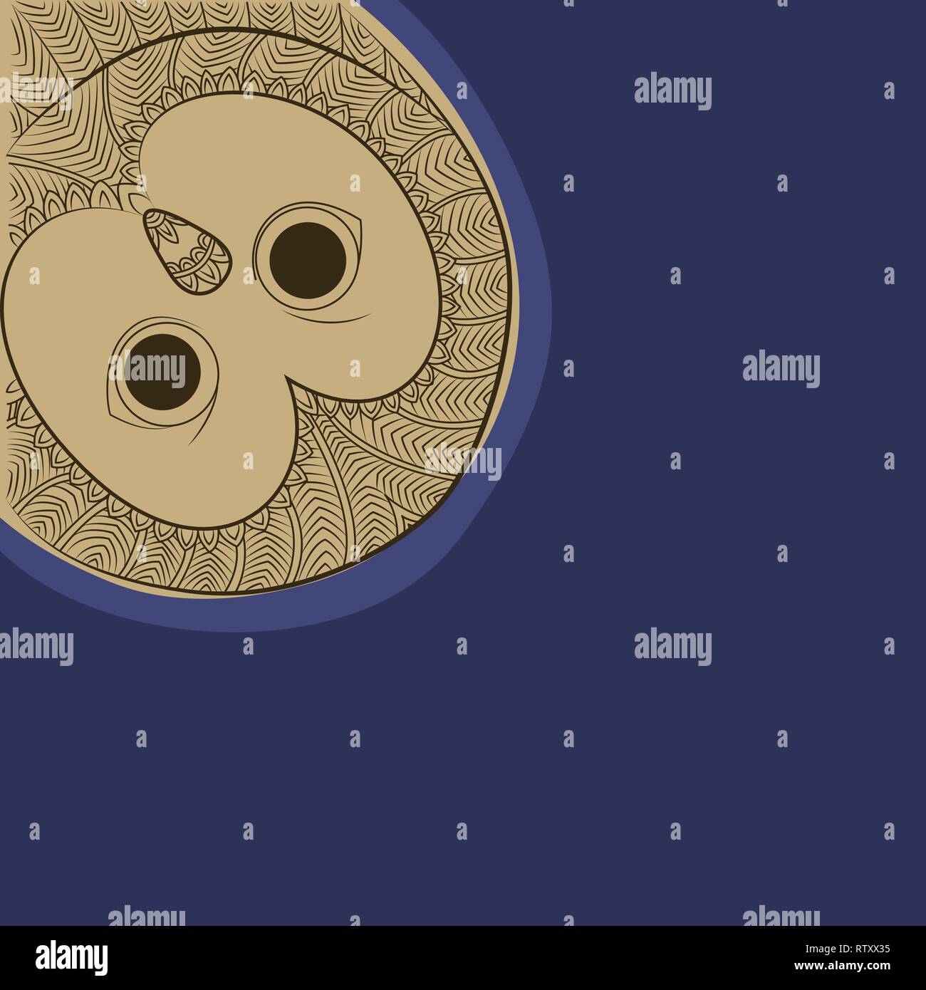 Doodle zen owl head vector illustration. Night bird Tangle Pattern ...