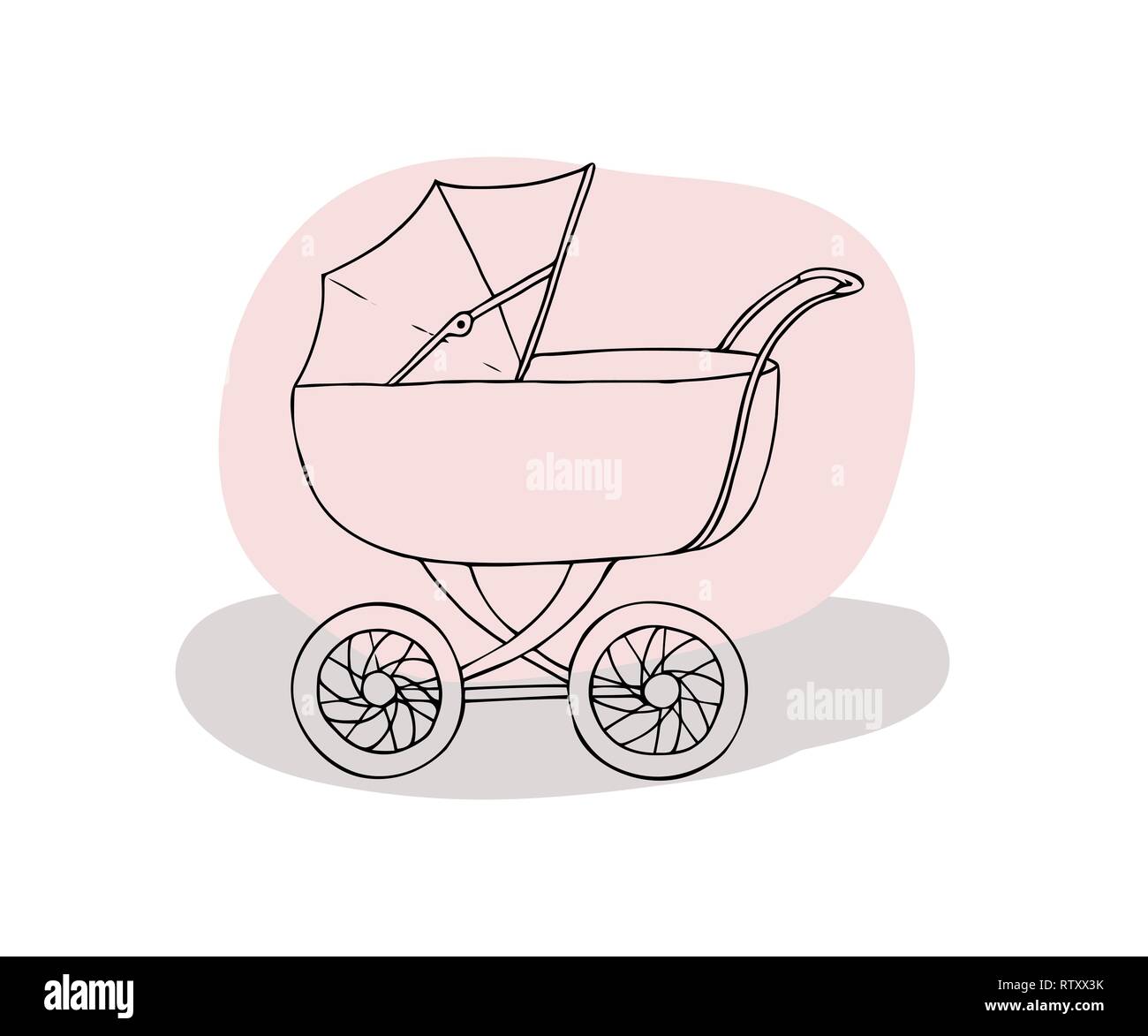 Baby carriage. Pram for newborn. Vector illustration Stock Vector Image ...