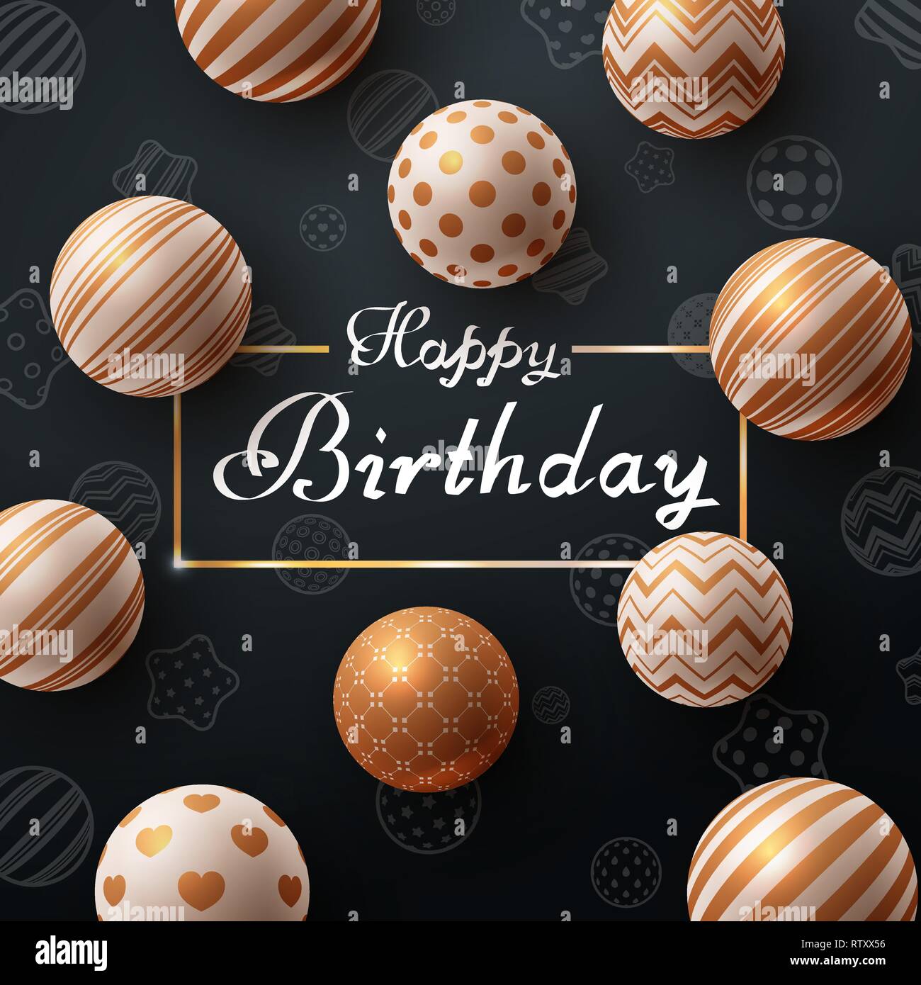 Happy birthday. Beautiful dark template Stock Vector Image & Art - Alamy