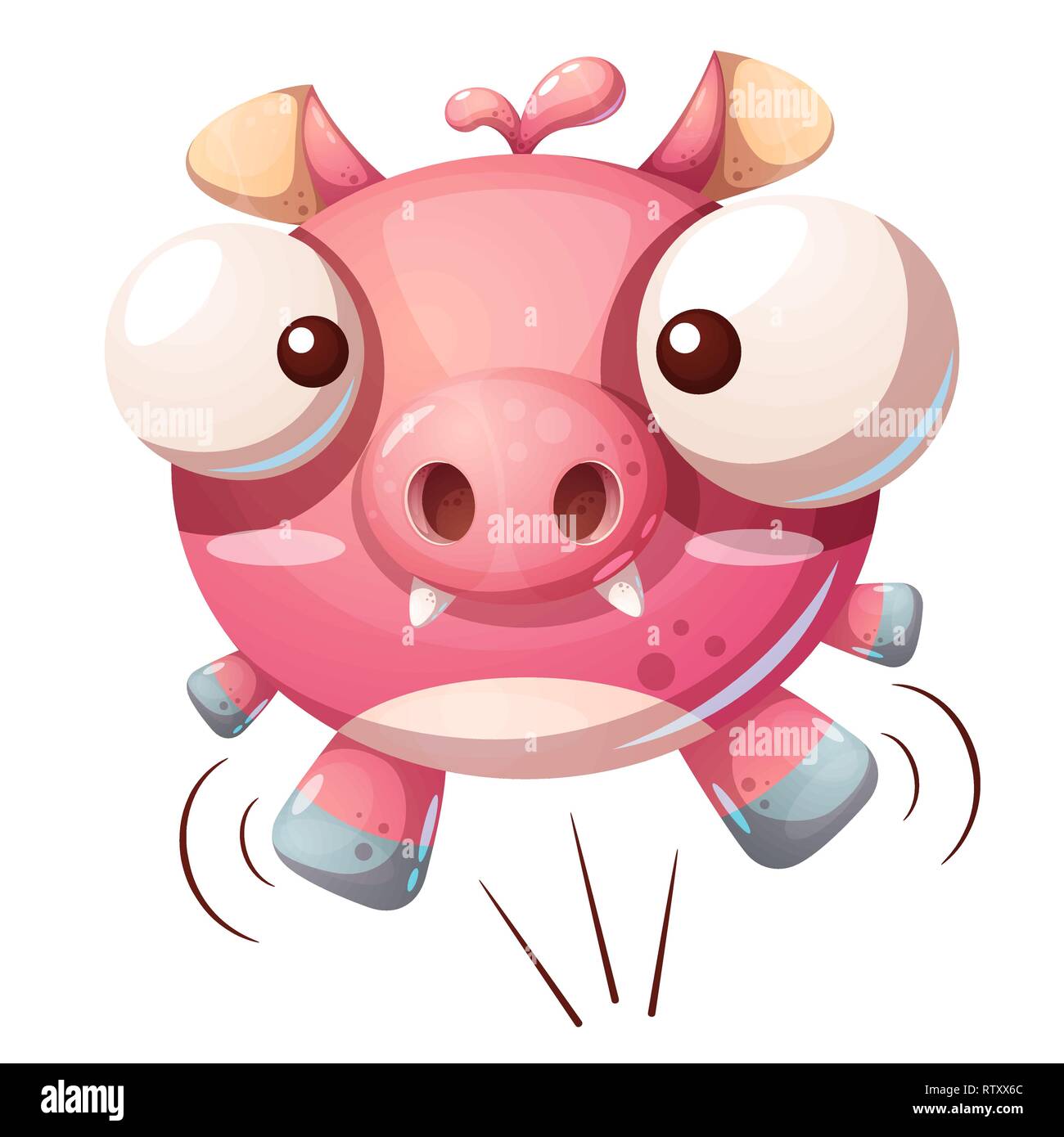 Cute pig character - cartoon illustration Stock Vector Image & Art - Alamy
