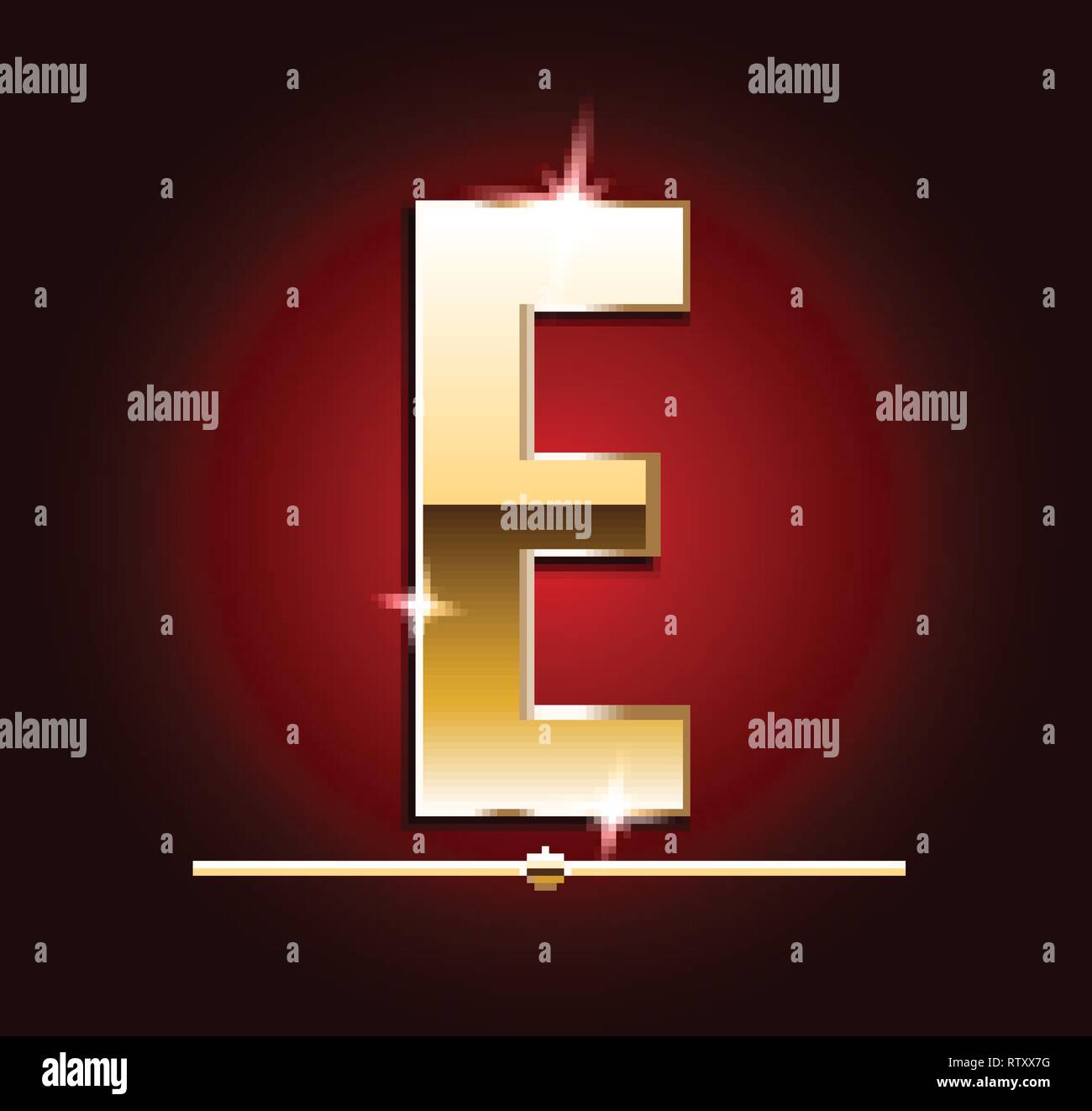High quality gold-effect vector letters. Vector illustration Stock ...