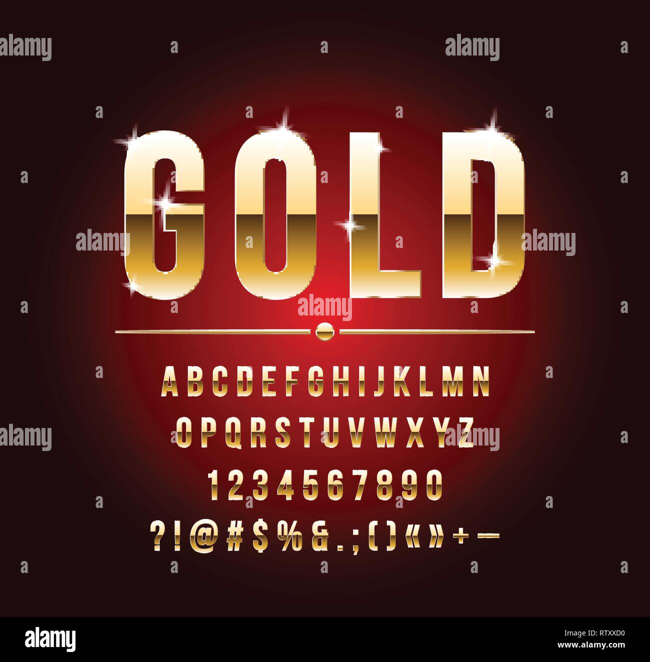 High quality gold-effect vector letters. Vector illustration Stock ...
