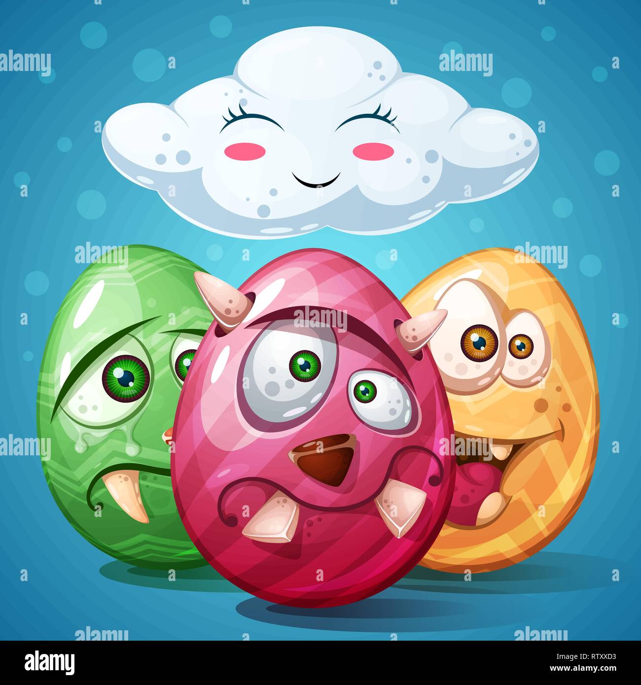 Retro egg cartoon hi-res stock photography and images - Alamy