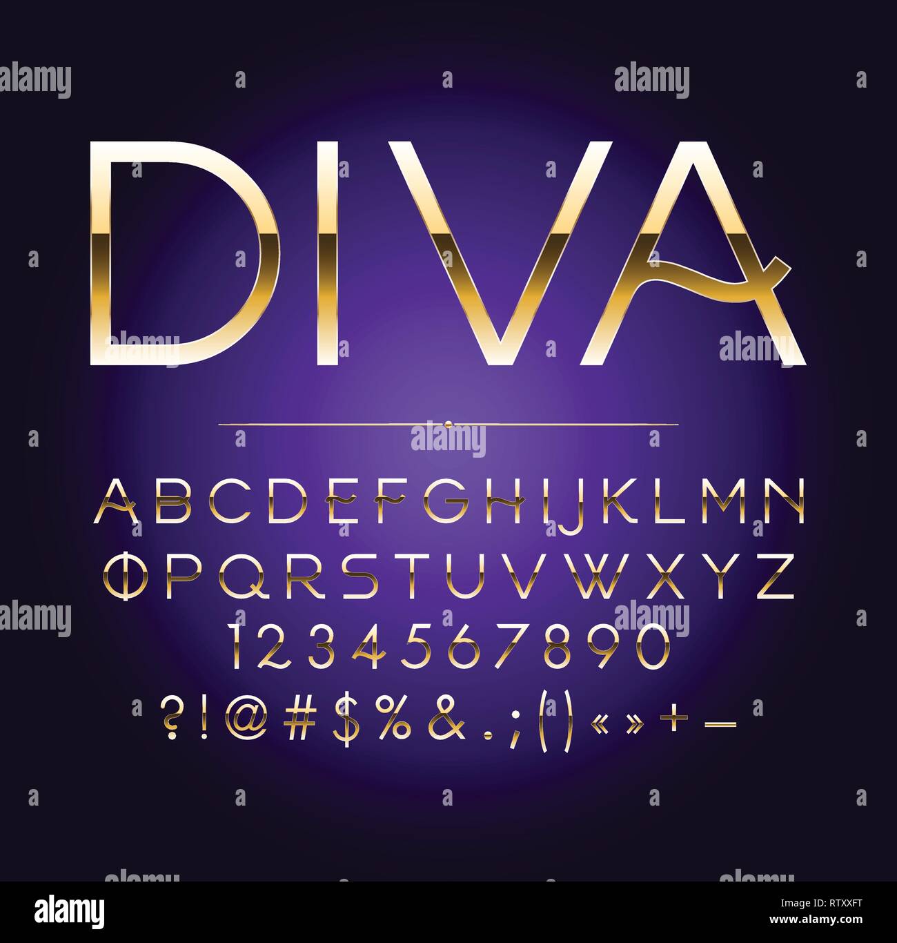 High quality gold-effect vector letters. Vector illustration Stock ...