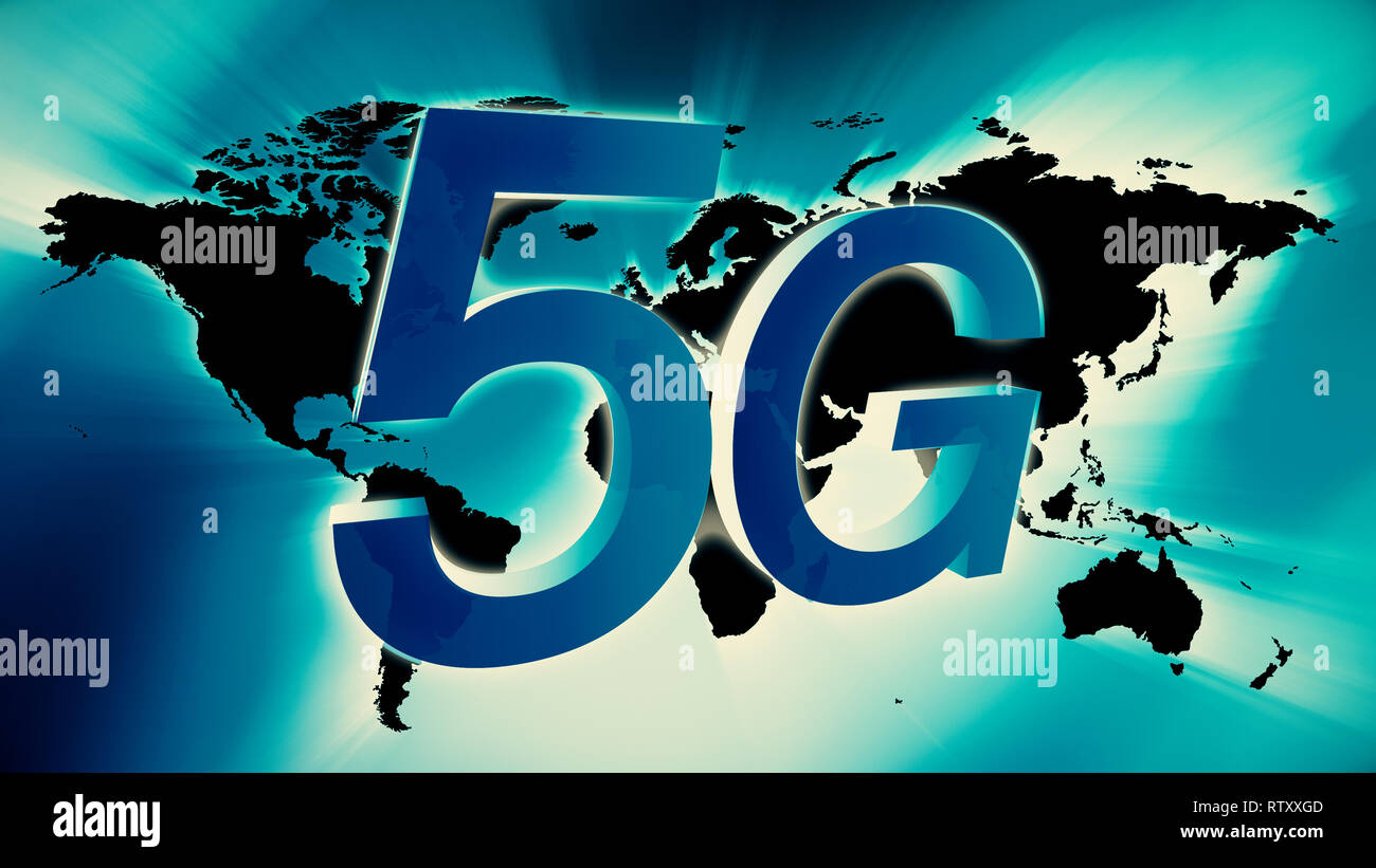 5G technology creative 3d symbol concept Stock Photo - Alamy