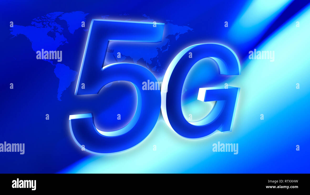 Wireless mobile 5G network, technology news illustration Stock Photo ...