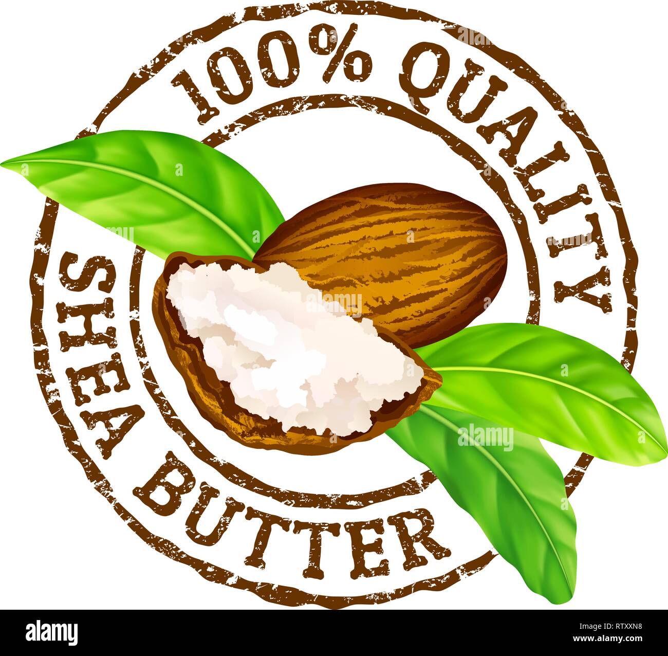 Vector grunge rubber stamp 100 quality shea butter on a white ...