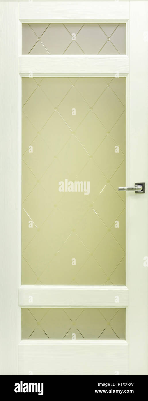 White panel door with glass in home interior hi-res stock photography ...
