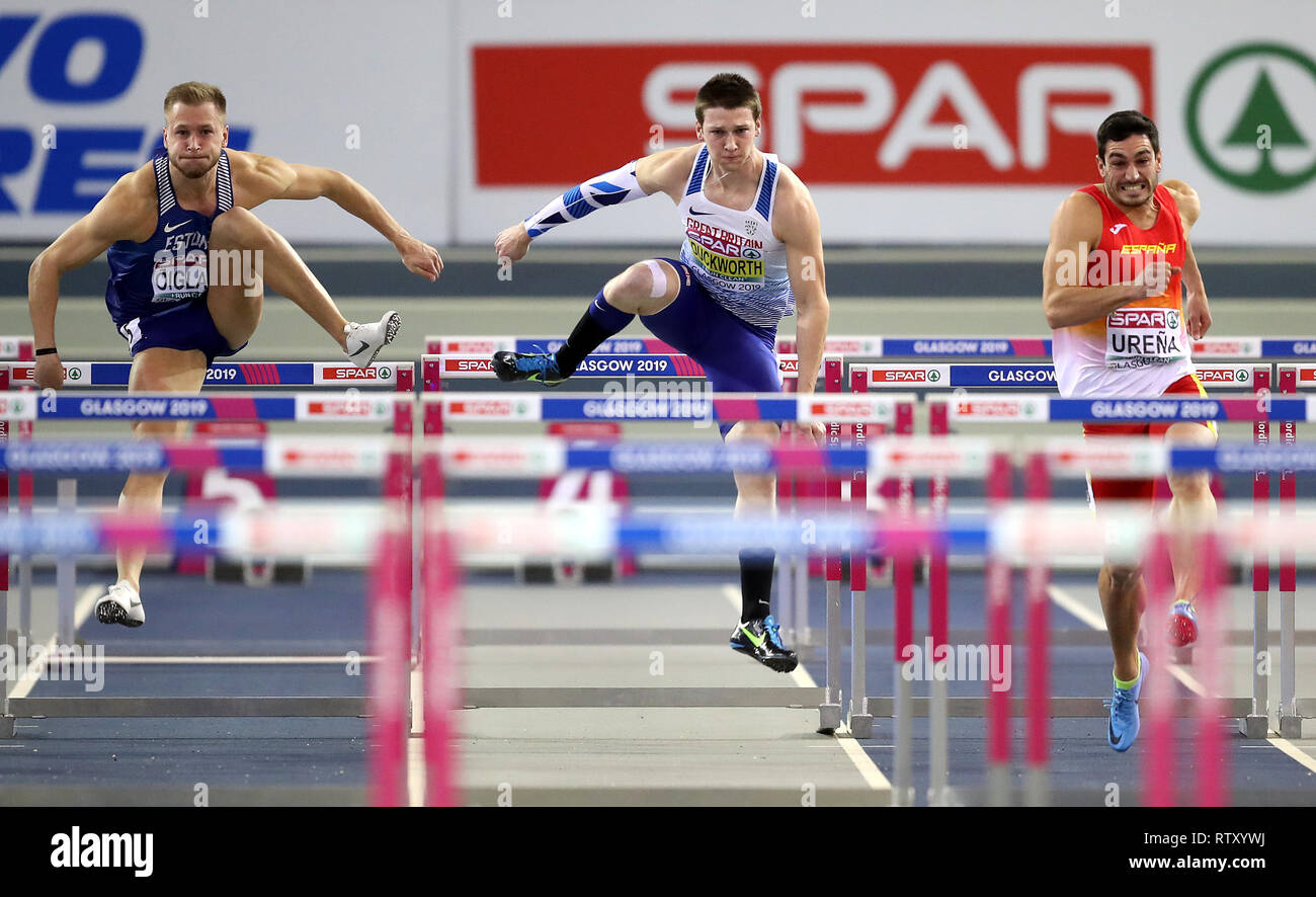 Great Britain's Tim Duckworth (centre) in action during heat two of the ...