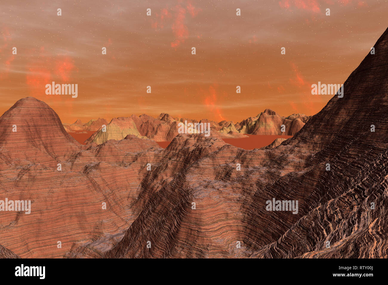 3D rendered Illustration of the surface of Planet Mars Stock Photo - Alamy