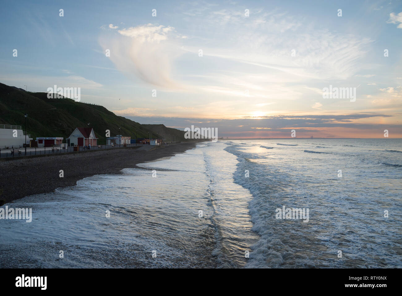 Sunset at Saltburn-by-the-sea, North Yorkshire, England Stock Photo - Alamy