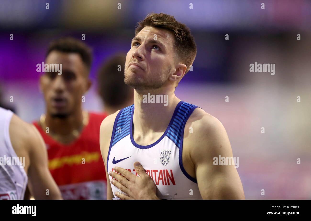 Great britains andrew pozzi reacts hi-res stock photography and images ...