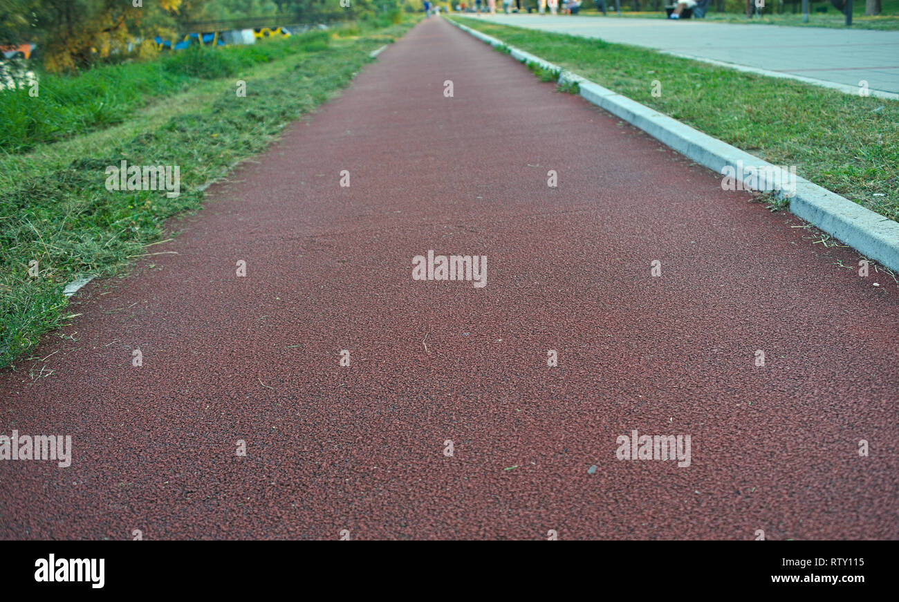Running track on boardwalk for jogging and exercise Stock Photo - Alamy