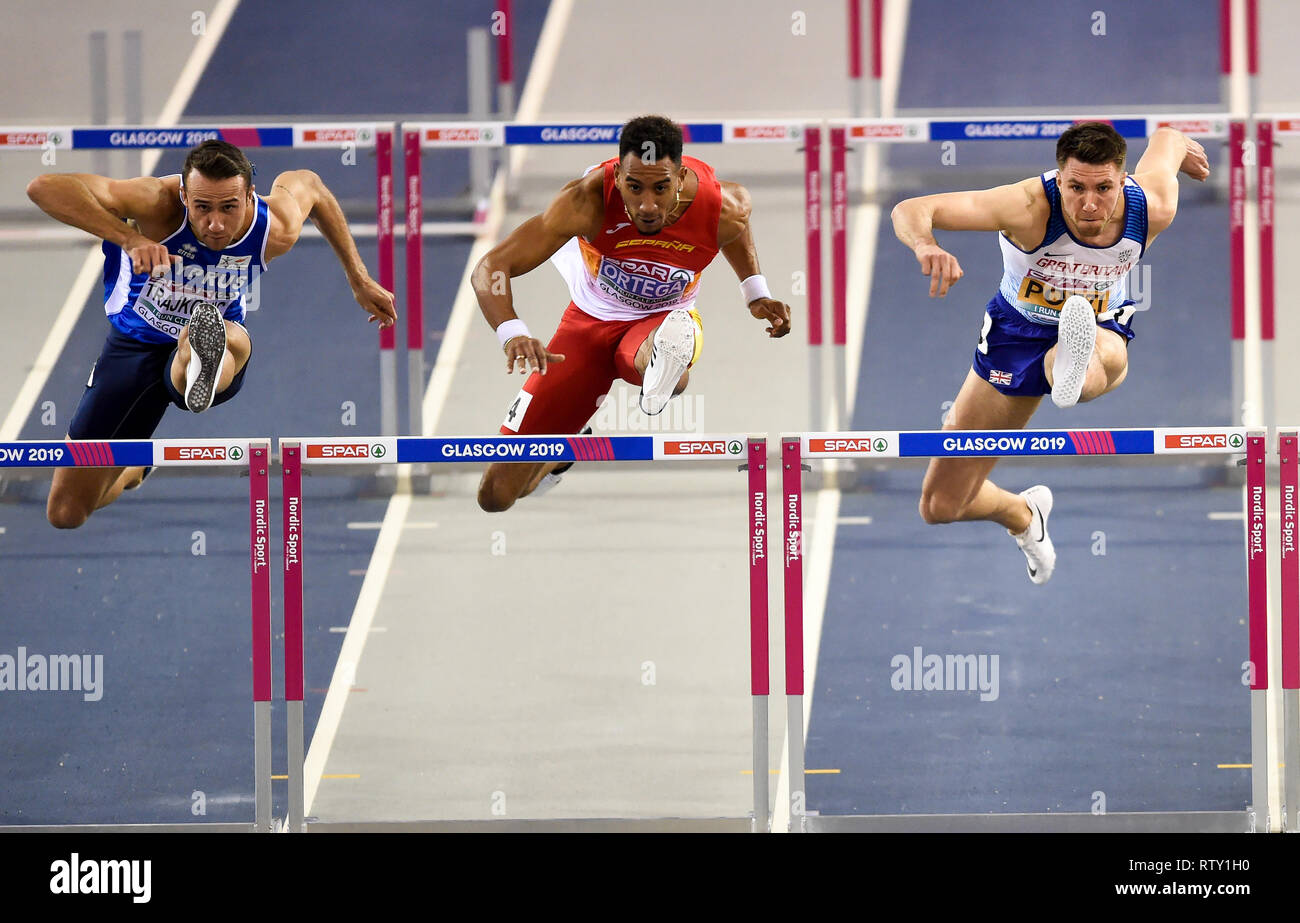 Cyprus's Milan Trajkovic (left), Spain's Orlando Ortega (centre) and ...