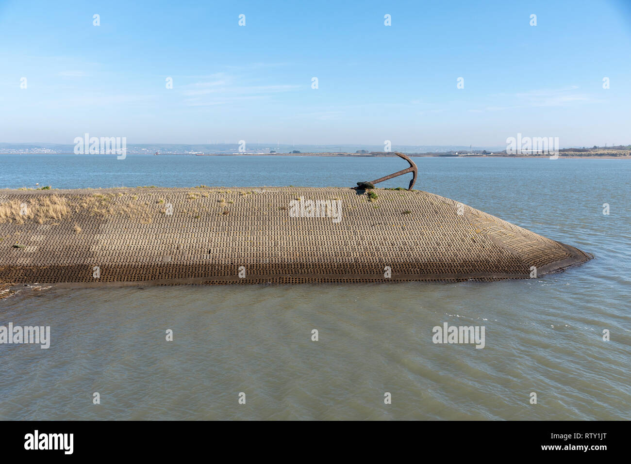 Appledore, North Devon, England, UK. February 2019. Man made breakwater ...