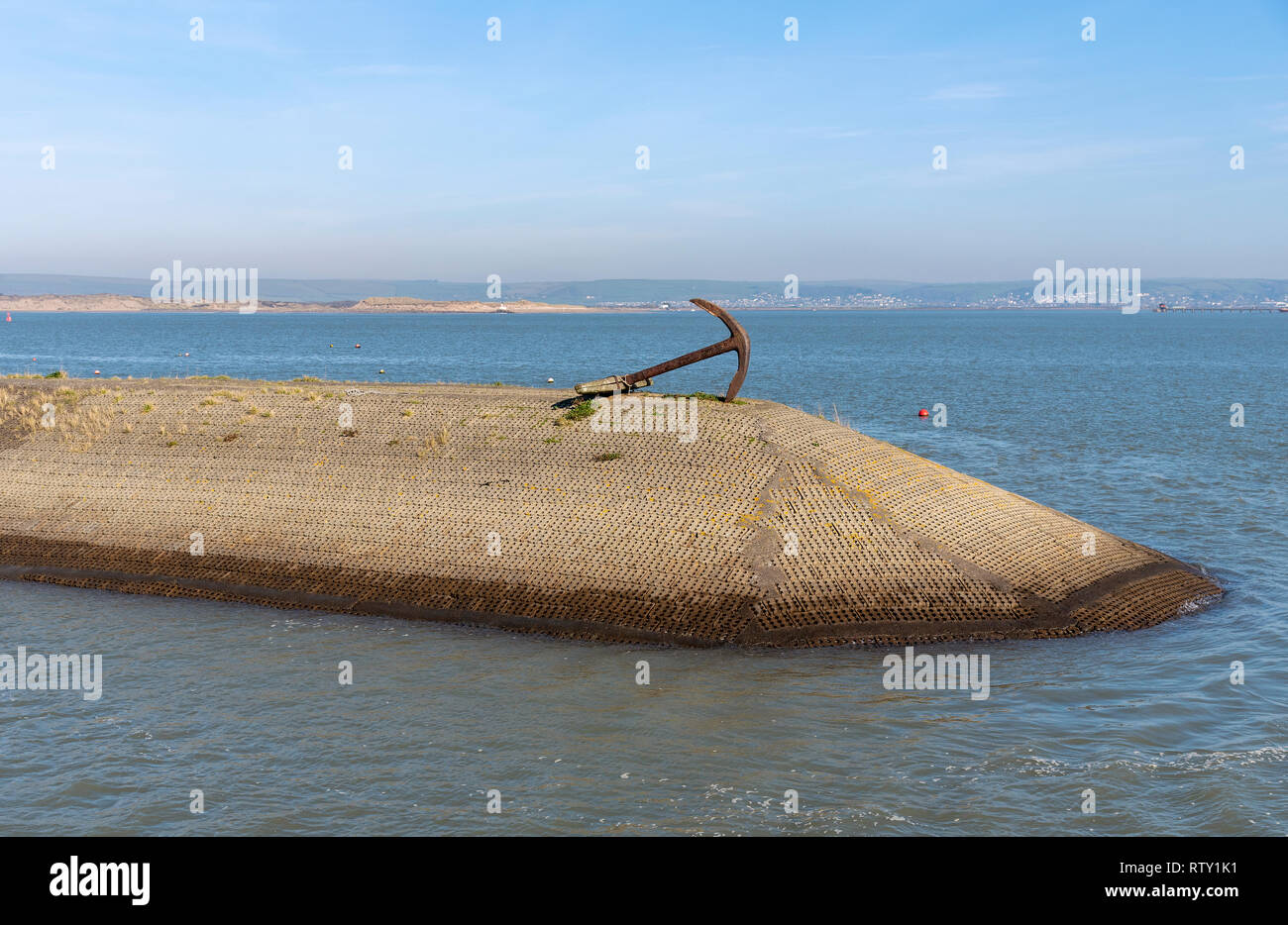 Appledore, North Devon, England, UK. February 2019. Man made breakwater ...