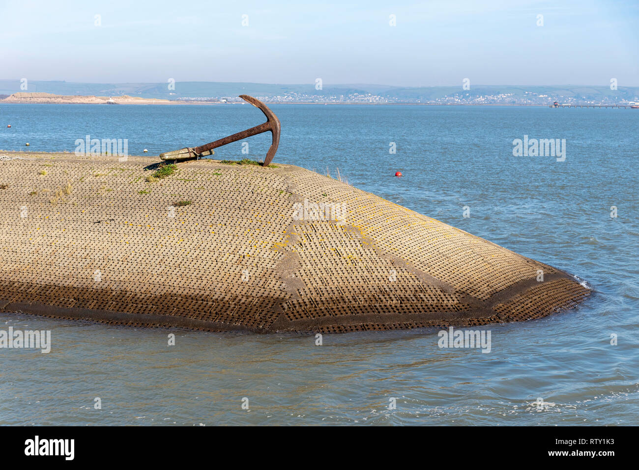 Appledore, North Devon, England, UK. February 2019. Man made breakwater ...