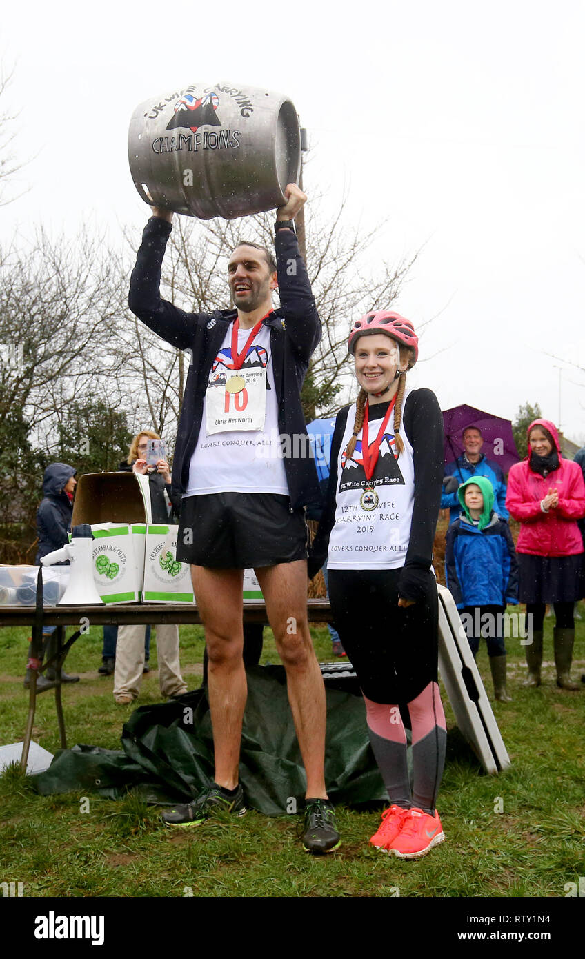 Christopher Hepworth with partner Tanisha Prince celebrate victory ...
