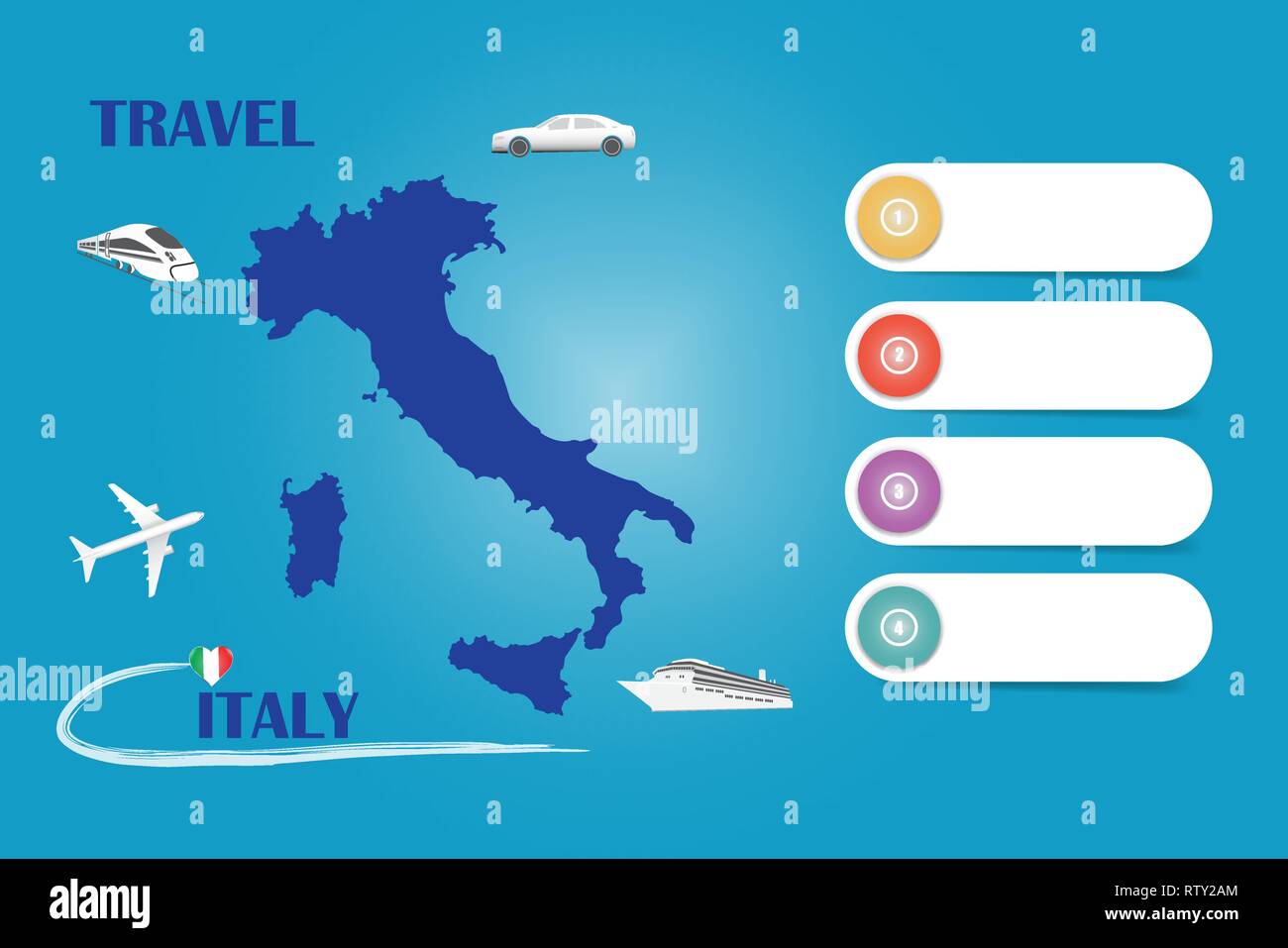 Travel Italy template vector for travel agencies etc. Vector showing ...