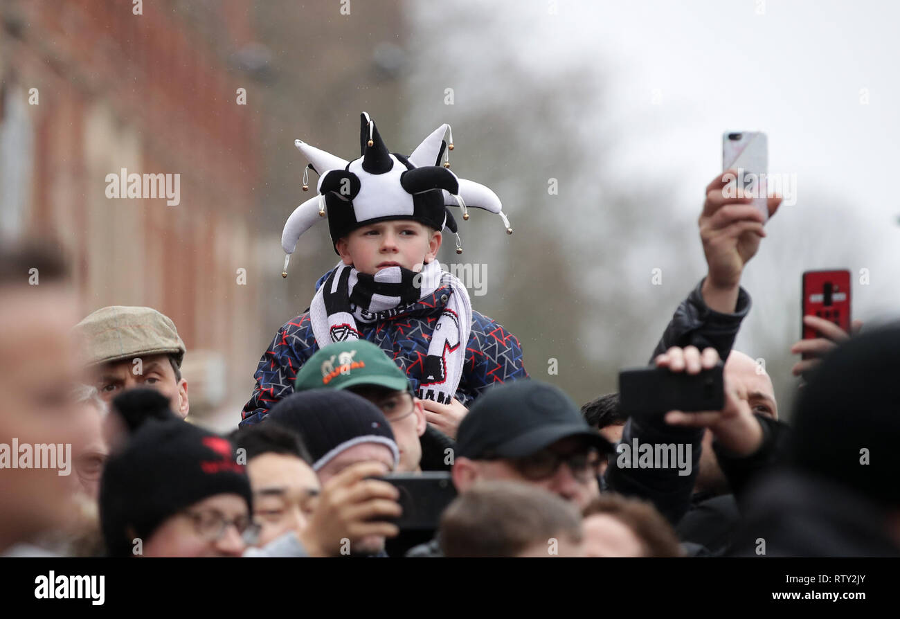 Fulham fans during the Premier League match at Craven Cottage, London ...