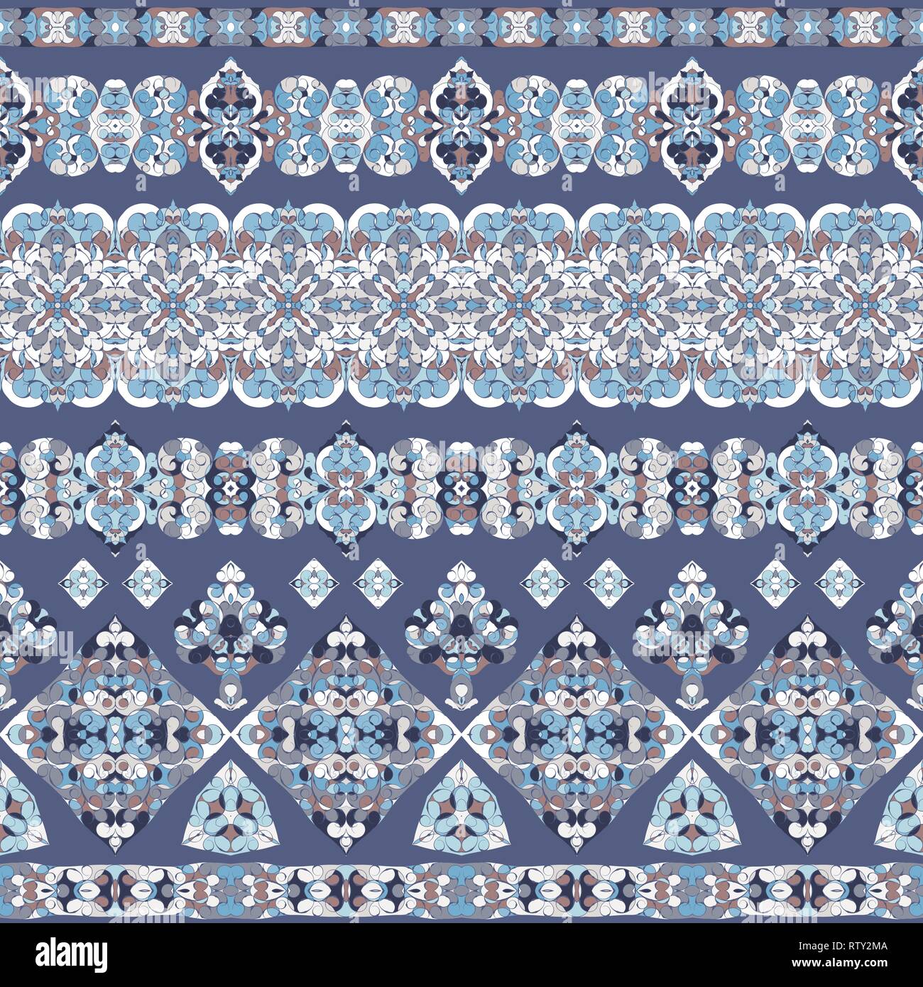 Seamless ethnic patterns for border. Repeated oriental motif for fabric ...
